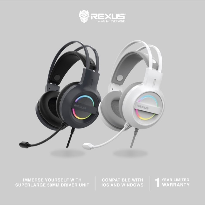 Jual REXUS HX12 HX-12 THUNDERVOX GAMING HEADSET RGB USB CONNECTION ...