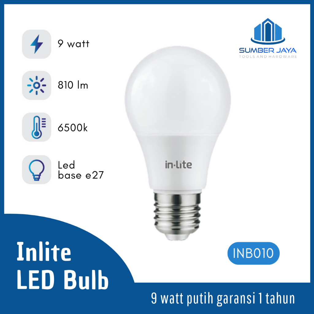 Jual LAMPU LED MURAH BERGARANSI INLITE 9 WATT | Shopee Indonesia