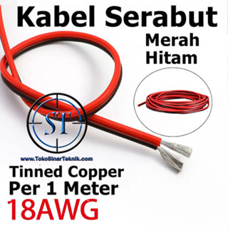 Jual Kabel Serabut Tembaga 1 Meter 2 x STM-18 AWG High Quality Purity Copper with Tin Tinned CU ...