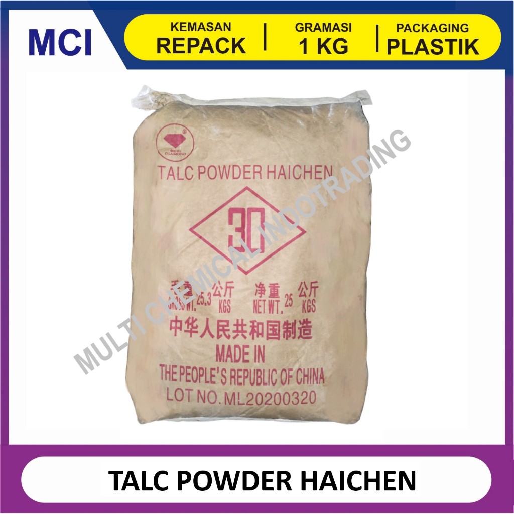 Jual TALC POWDER HAICHEN 30 MESH 800 / TALEK - REPACK 1 KG | Shopee ...