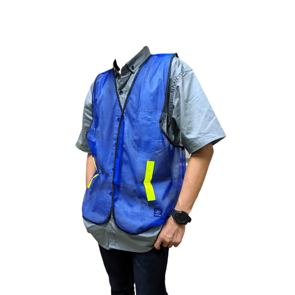 Jual Rompi proyek safety jaring warna biru / rompi jala biru allsize ...