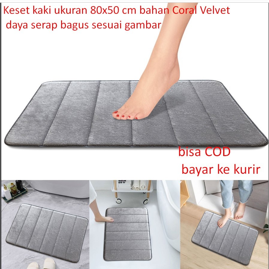 Jual Keset kaki ukuran 80x50 cm bahan Coral Velvet daya serap bagus ...