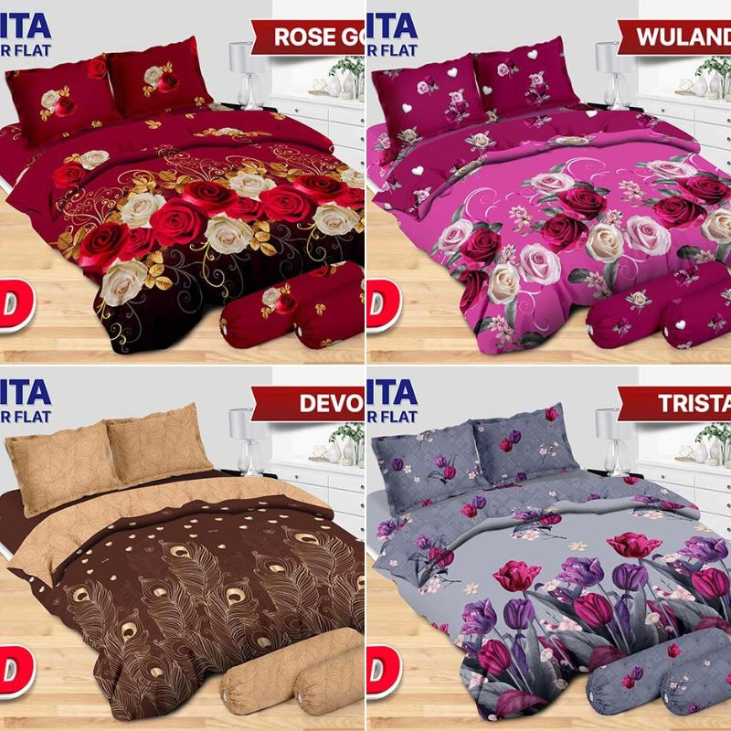 Jual IJNC BONITA BEDCOVER FLAT UKURAN 180X200 | Shopee Indonesia