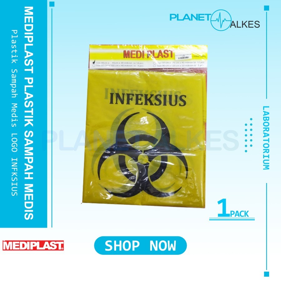 Jual Plastik Limbah / Sampah Medis Logo Infeksius Kuning MEDIPLAST ...