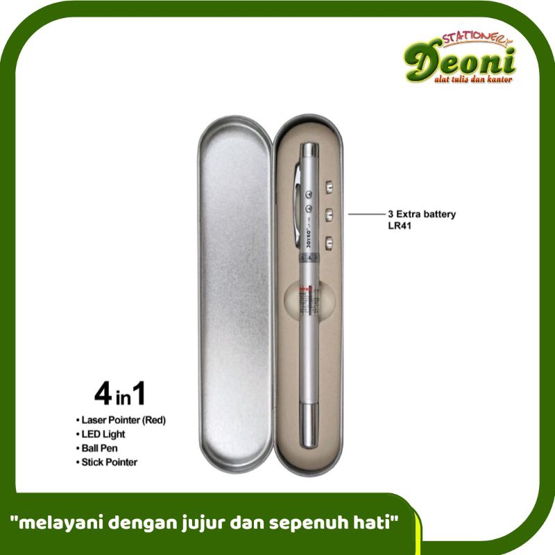 Jual Joyko Bolpen Laser Pointer 4 in 1 Laser Senter Pulpen LP-100 ...