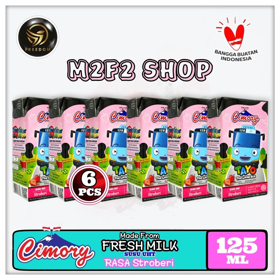 Jual Susu Cimory Fresh Milk Kotak UHT Stroberi | Strawberry - 125 ml (Kemasan 6 Pcs) | Shopee ...