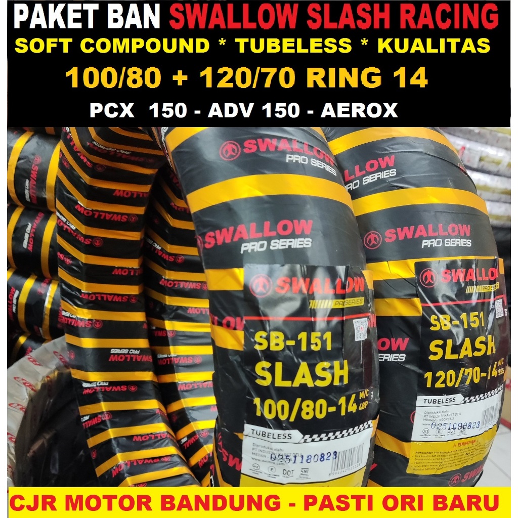 Jual PAKET BAN RACING SWALLOW SLASH 100/80 & 120/70 RING 14 MOTOR PCX ...