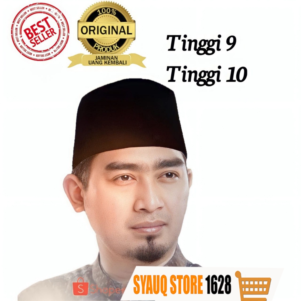 Jual songkok hitam, Kopyah kopiah hitam, peci Hitam Nasional tinggi 9/ ...