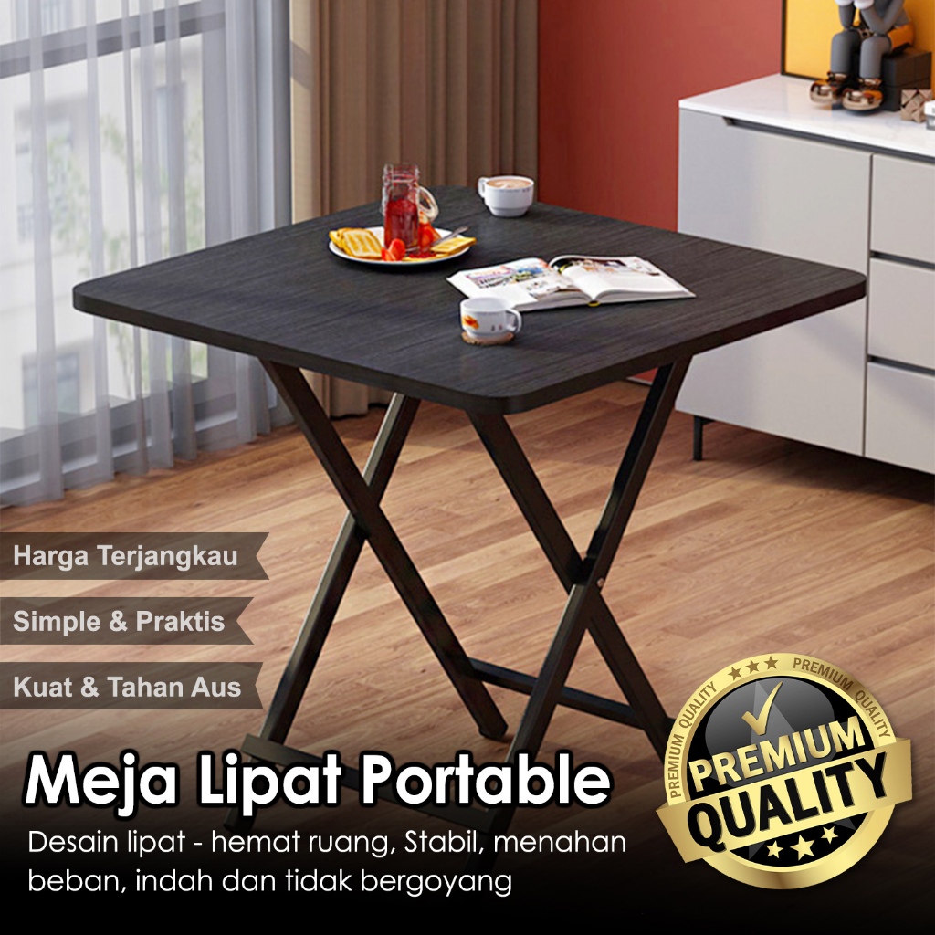 Jual Meja Lipat Portable Meja Ruang Tamu Meja Teras Minimalis 60x60cm Meja Kotak Multifungsi ...