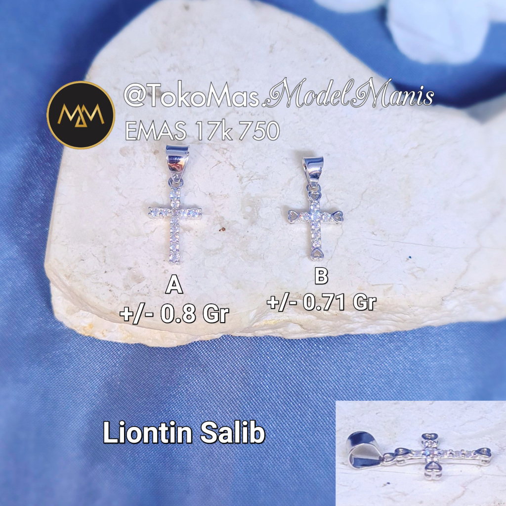 Jual Liontin Salib Variasi Love Emas Putih 750 kadar 17k | Shopee Indonesia