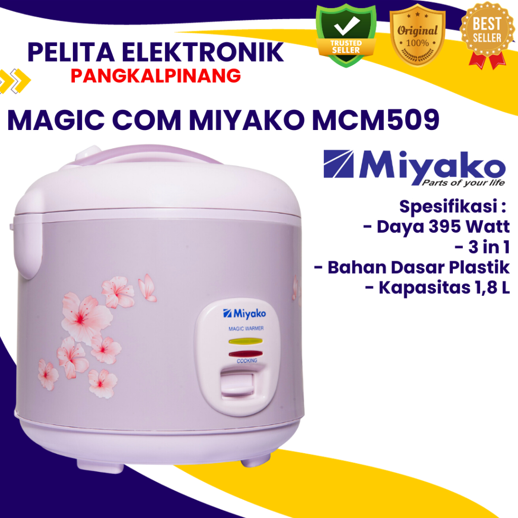 Jual Miyako MCM 509 Magic Com / Rice Cooker 1.8 Liter- Anti Lengket ...