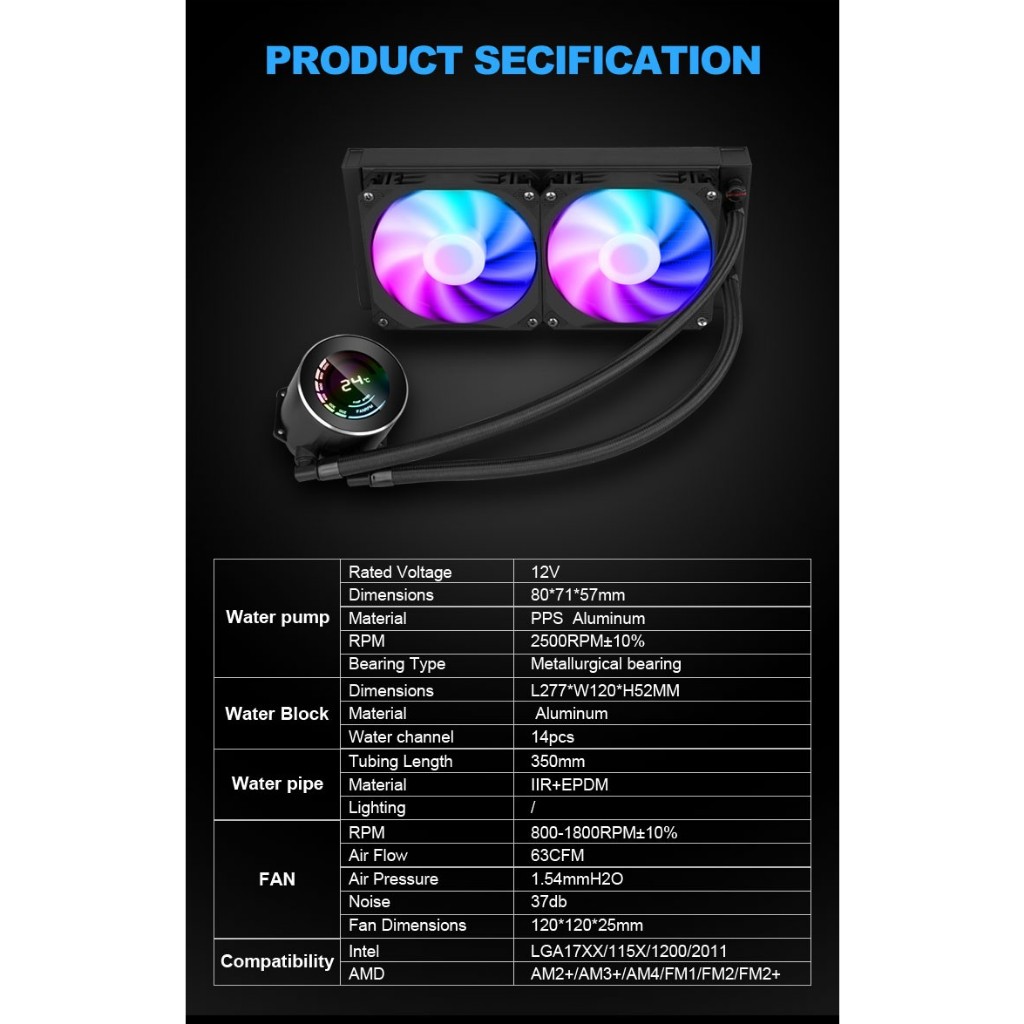 Jual KYO SAMA T240W ARGB AIO Liquid Cooling 240mm AIO 240 GARANSI RESMI ...