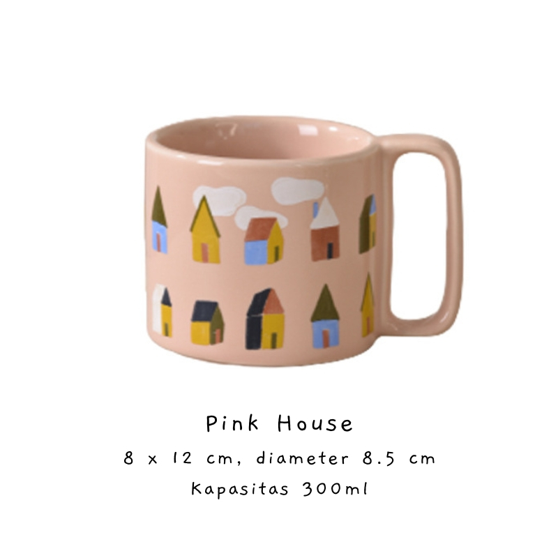 Jual Blou Gelas Mug Keramik Bunga Monochrome Hitam Putih Aesthetic Unik ...