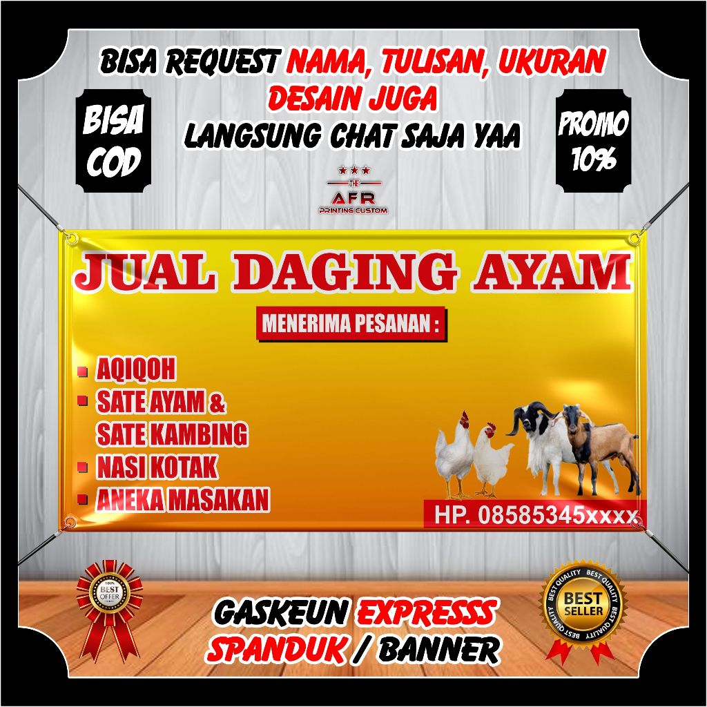 Jual Spanduk JUAL DAGING AYAM SEGAR, Banner Toko Warung Jualan Daging ...