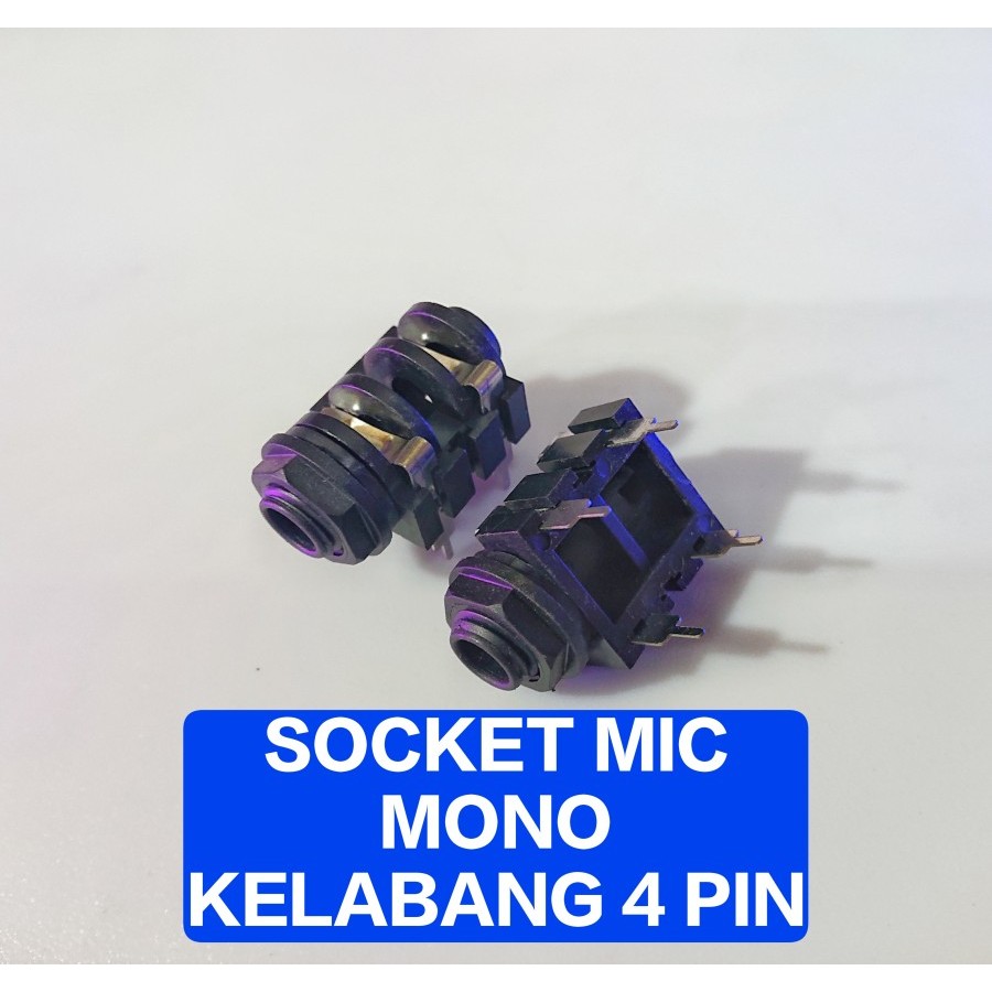 Jual Socket Mic Kelabang Mono 4 Pin Soket Akai Mono 4 Pin Kelabang ...