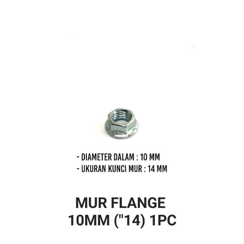 Jual Mur Flange 10mm (Harga Per 1 PCS) - Mor Baut Baud Flange Fleng ...