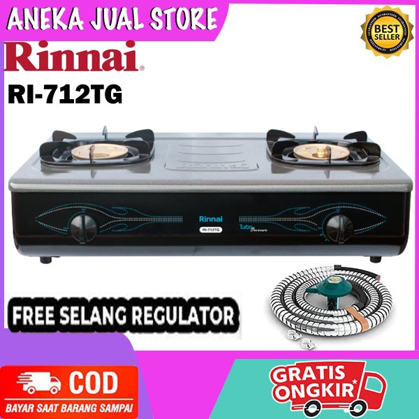Jual Kompor Gas 2 Tungku Rinnai RI-712TG Api Turbo | Shopee Indonesia