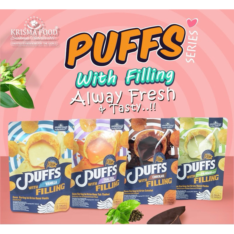 Jual Krisma Food Puffs 28g Kue Soes Puffs Isi Cream | Shopee Indonesia