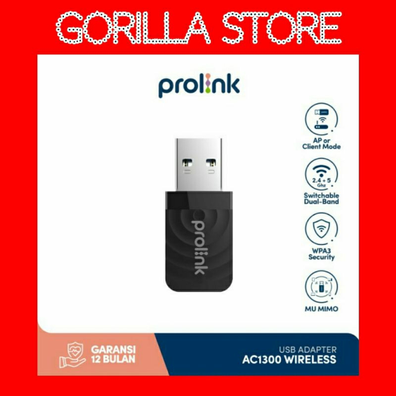 Jual Prolink AC1300 USB Wifi Adapter Wireless Dual Band Dongle - DH5101U | Shopee Indonesia