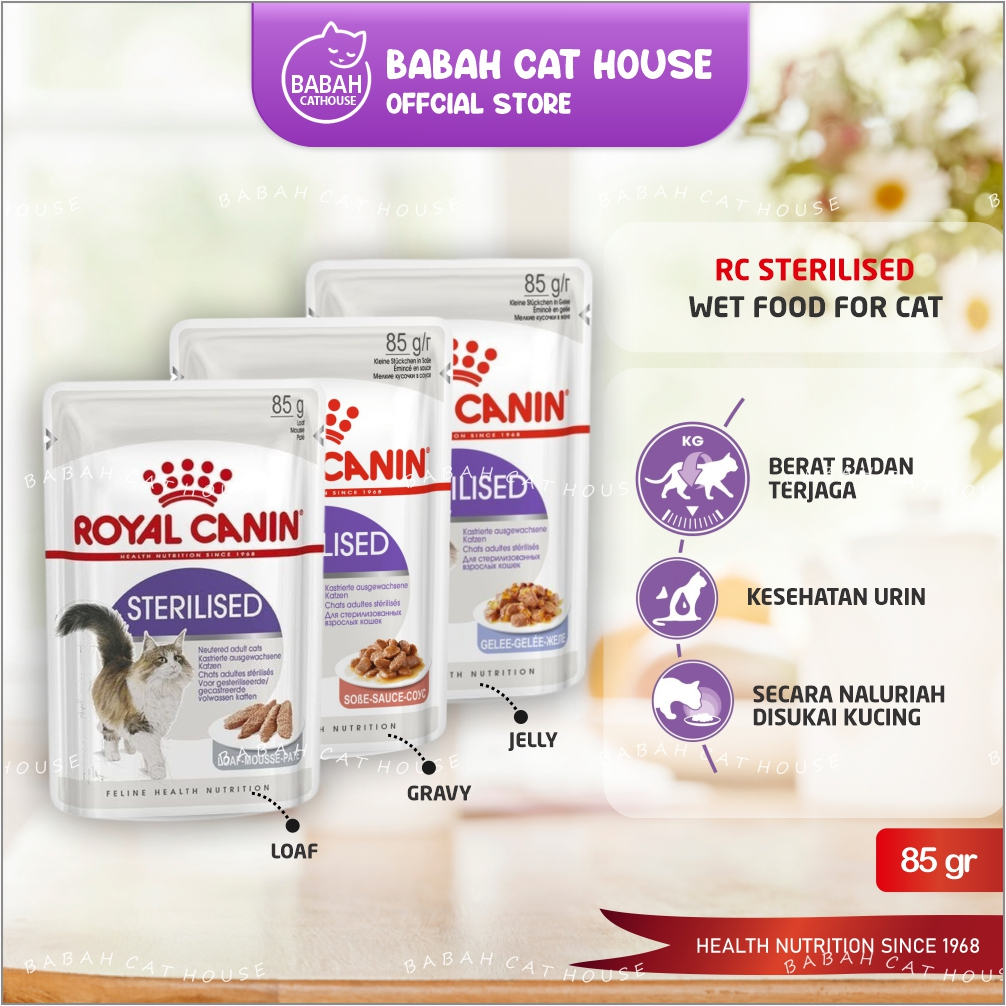 Jual RC STERILISED POUCH 85gr Royal Canin Makanan Basah Kucing Steril ...