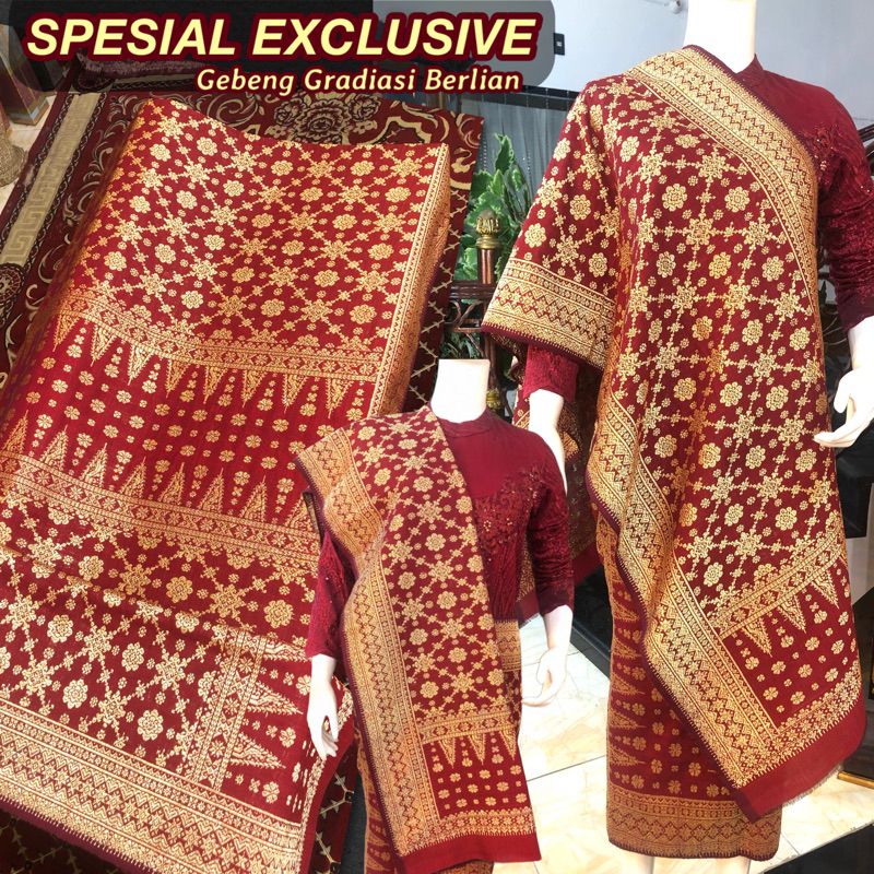 Jual SUPER MEWAH Exclusive Songket Lepus Berlian Gradiasi ORI Grade A TERLARIS Songket Tenun ...