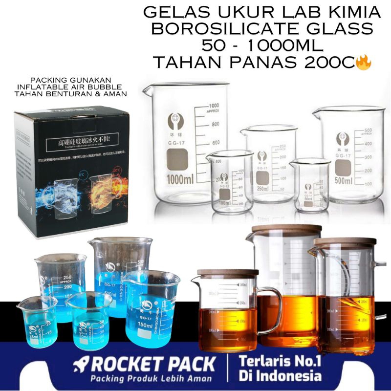 Jual GELAS UKUR LAB KIMIA LABORATORIUM BOROSILICATE GLASS ANTI PANAS ...