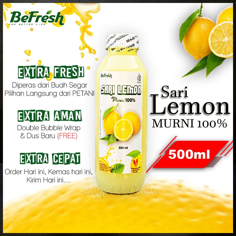 Jual Sari Lemon Asli BeFresh 500ml Asli Jus Pure Lemon Juice 100% ...