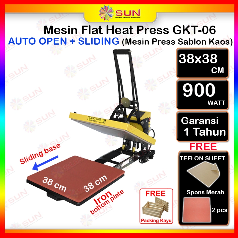 Jual Mesin Press Sablon Kaos OTOMATIS Auto Open Sliding 38x38 /40X60 ...