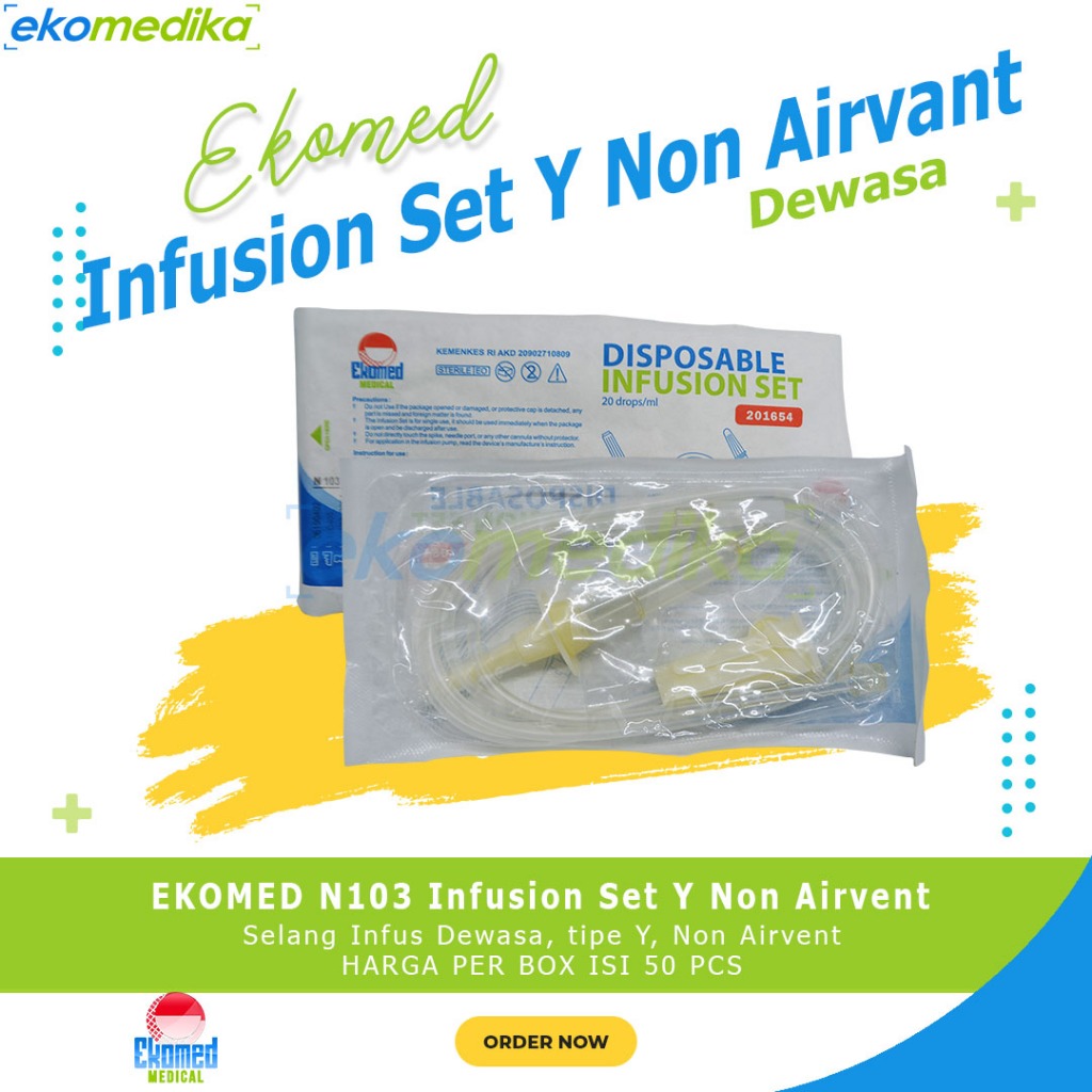 Jual Infuset Dewasa EKOMED Infusion Set Y Non AirVant Dewasa per box ...
