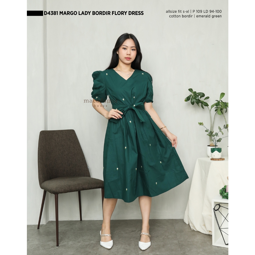Jual Macadamia House - D4381 Margo Lady Bordir Flory Dress Wanita ...