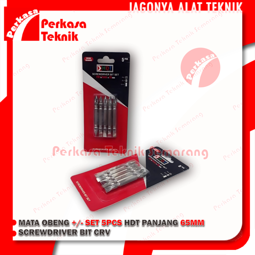Jual Mata Obeng +/- Set 5pcs HDT panjang 65mm Screwdriver Bit CrV ...
