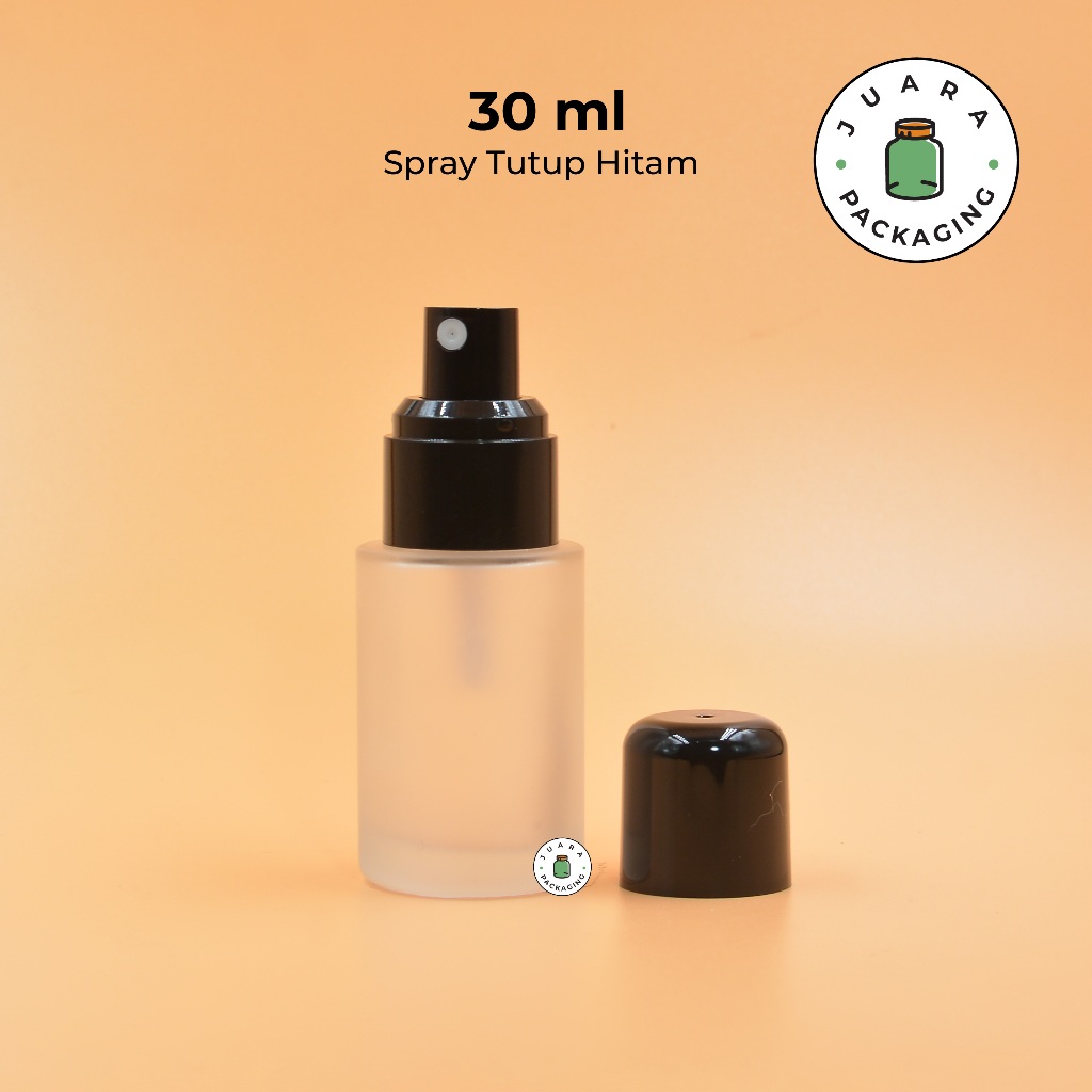 Jual Botol Spray Kaca 30ml Tutup Leher Hitam Kaca Buram Frosted Matte ...