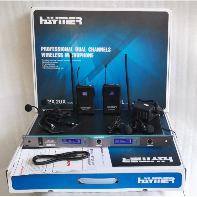 Jual Mic wireless HAYMER HMX 2UL Mikrofon 2bh headset 2bh clip on ...