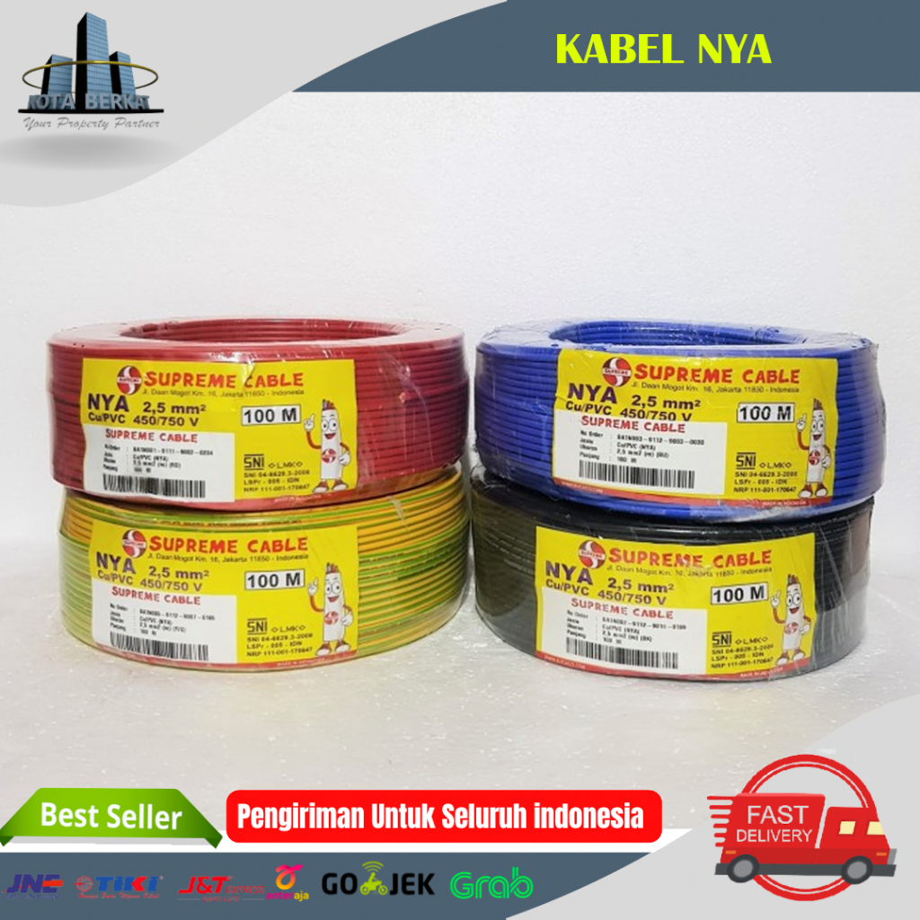 Jual KABEL TUNGGAL SUPREME / SUPREME CABLE " NYA " 2,5mm ( 50 M ...