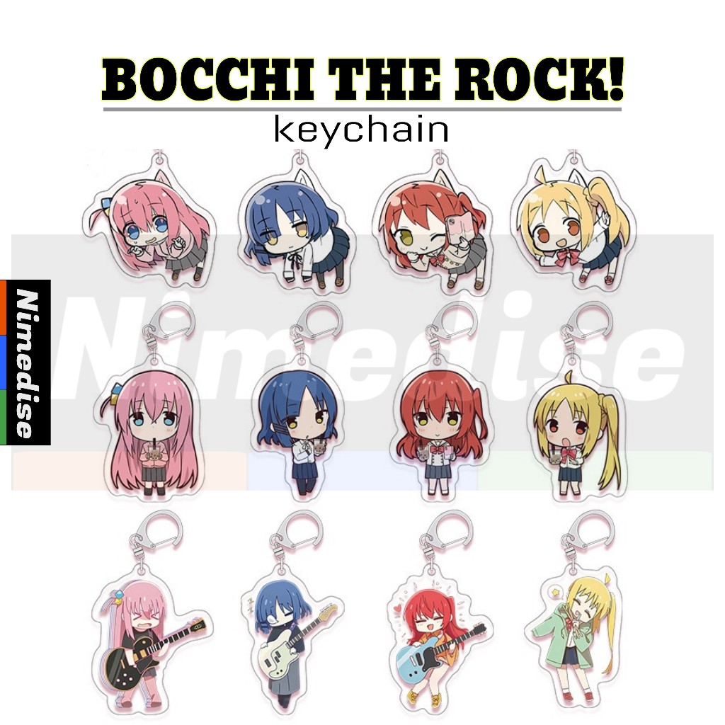 Jual Gantungan Kunci Akrilik Anime Bochi The Rock Transparan Keychain ...