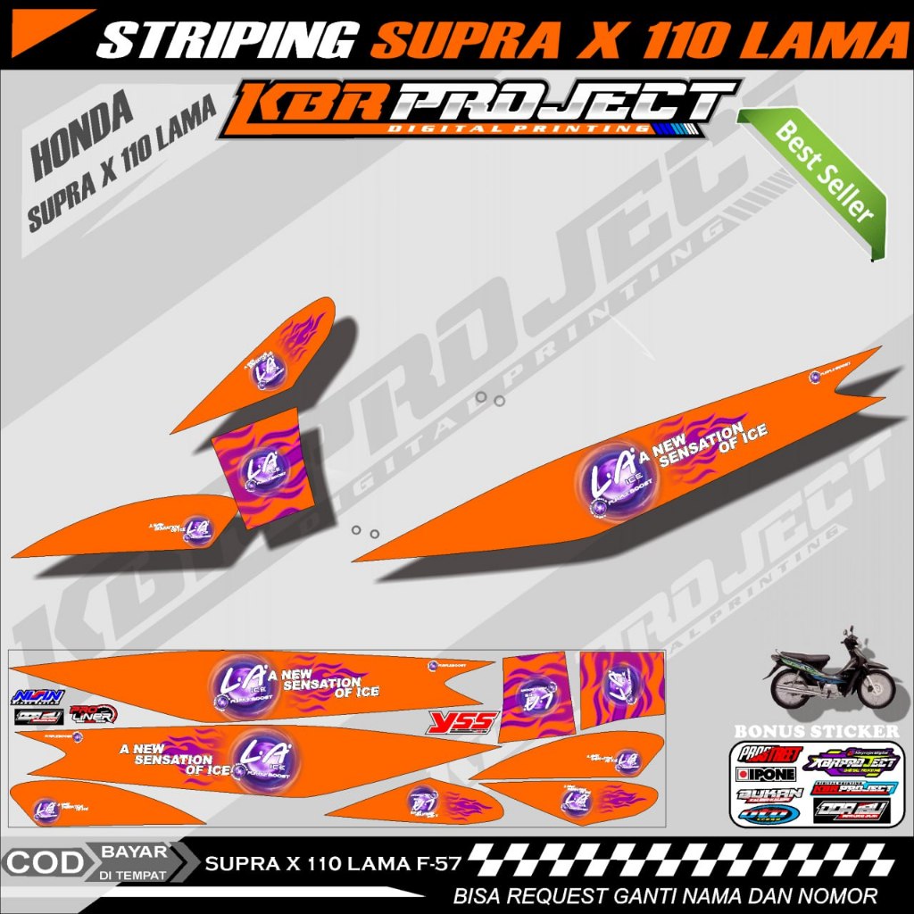Jual SUPRA X 110 LAMA STIKER SRTIPING PREMIUM MOTOR KEREN STIKER LIS ...