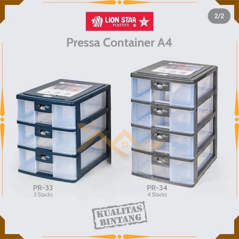 Jual LION STAR - Pressa Container A4 A3 Susun 3 Susun 4 / Laci ...