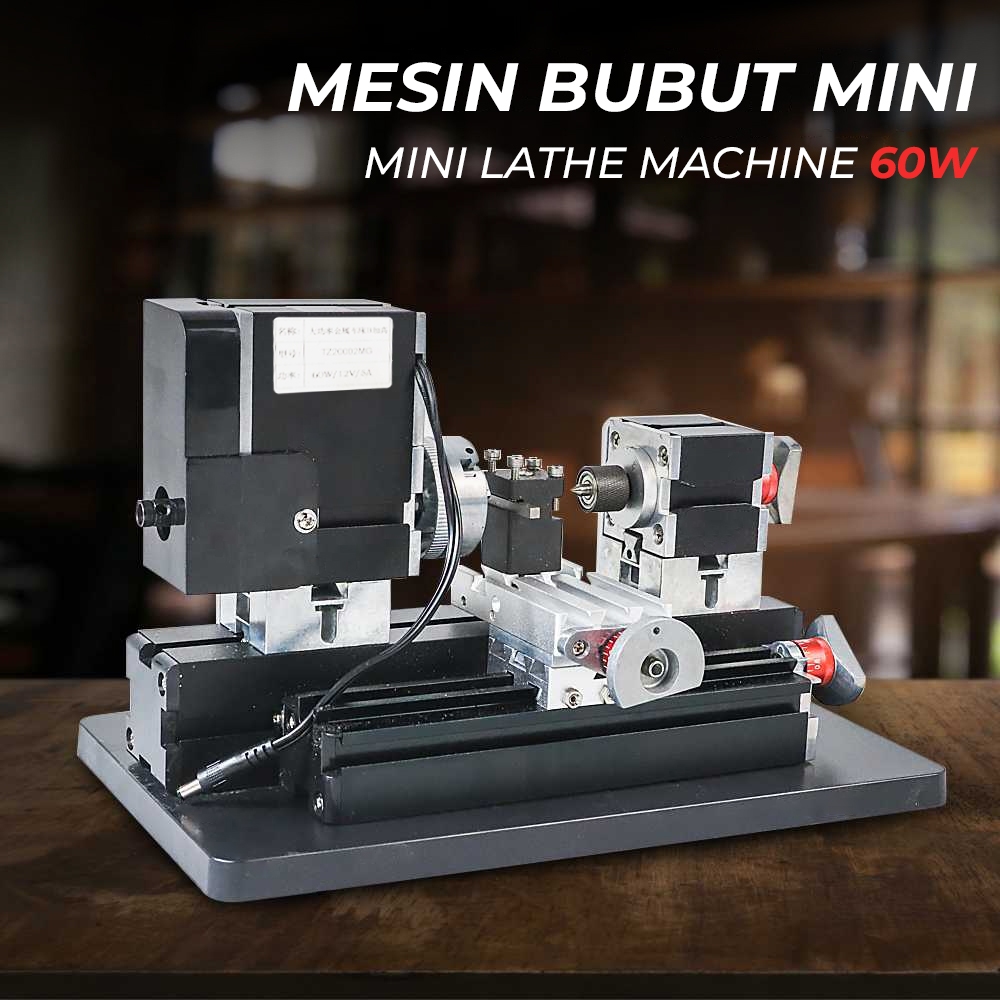 Jual Mesin Bubut Mini Lathe Wood Metalworking 60W - TZ20002MG - Black ...