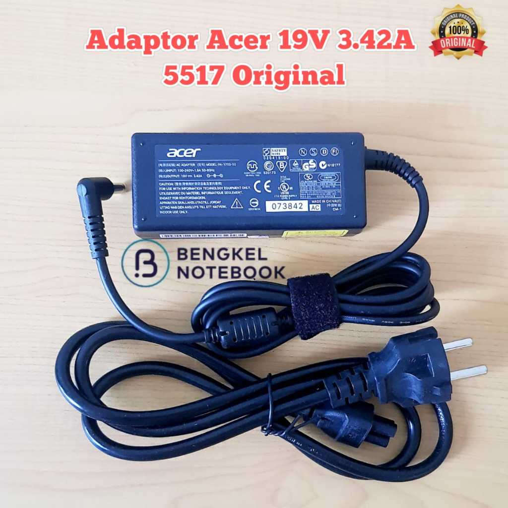 Jual Adaptor Charger Acer 19V 3.42A PA-1700-02 65W 5517 Original Super ...