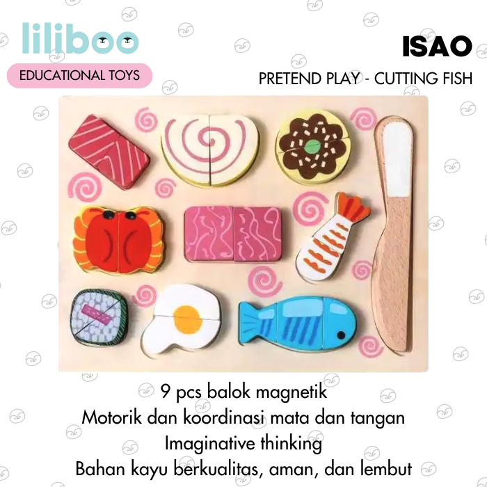 Jual LILIBOO ISAO Mainan Edukasi Anak Montessori Kayu Kitchen Cutting ...