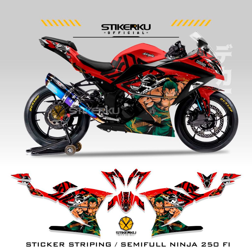 Jual STRIPING NINJA250 FI / RORONOA ZORO ONE PIECE MOTIF 61 ...