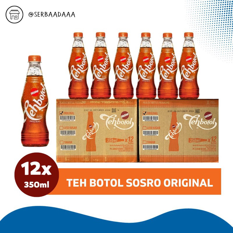 Jual Teh Botol Sosro Original 350ml Isi 12 Botol | Shopee Indonesia