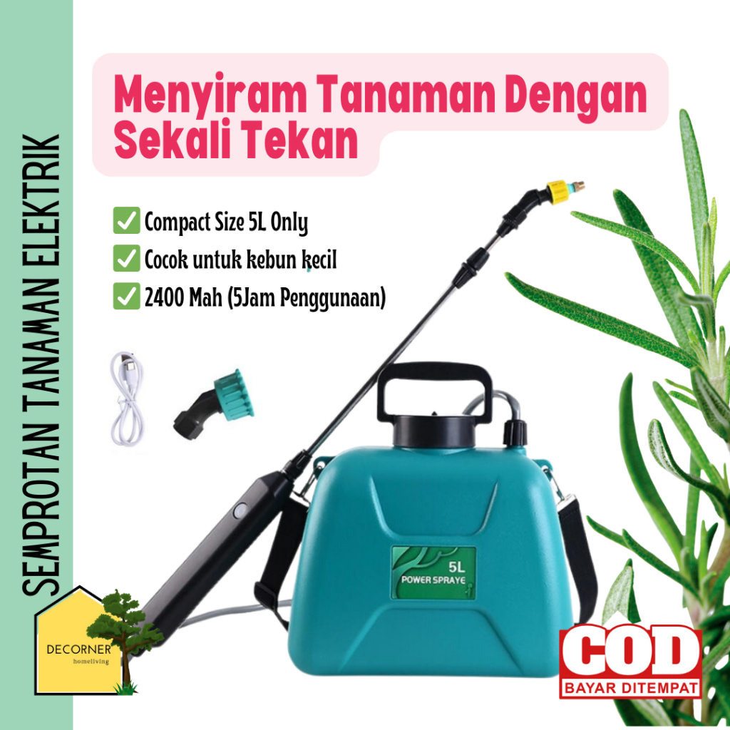 Jual Tangki Semprot Tanaman Elektrik 5 Liter Siram Otomatis 2400Mah ...
