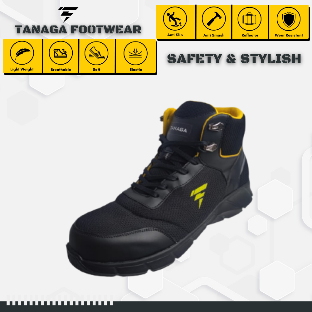 Jual Sepatu Safety Boots Pria Sporty Casual Scoria High Steel Toe Cap ...