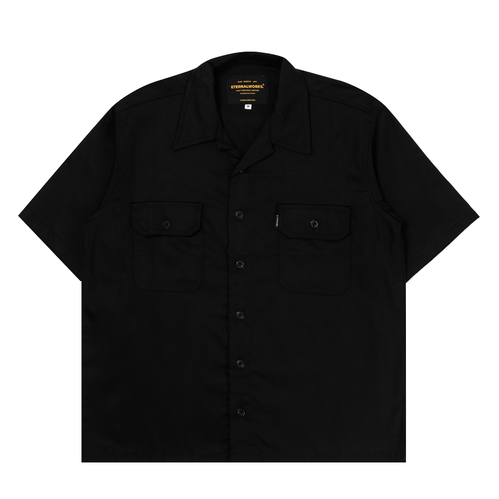 Jual STONE WORKSHIRT BLACK - KEMEJA KERJA HITAM | Shopee Indonesia