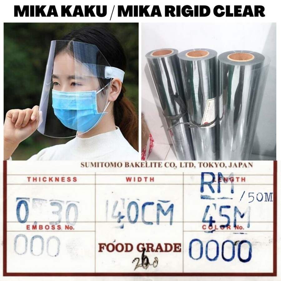 Jual Mika Rigid 140cmx50m T=0.30mm, FOOD GRADE, PVC, Souvenir,Keras ...