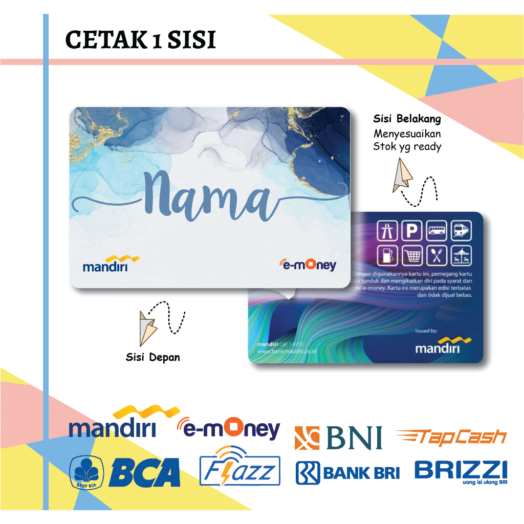 Jual KARTU EMONEY ETOLL DESIGN CUSTOM NAMA BLUE LUCU 23 E MONEY MANDIRI ...