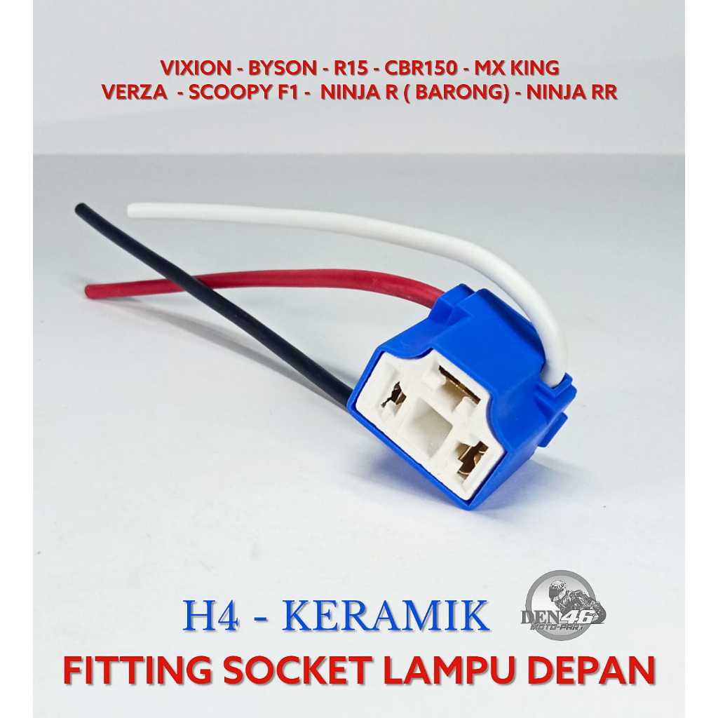 Jual FITTING SOCKET SOKET SEAL BEAM LAMPU DEPAN H4 KERAMIK MOTOR ...