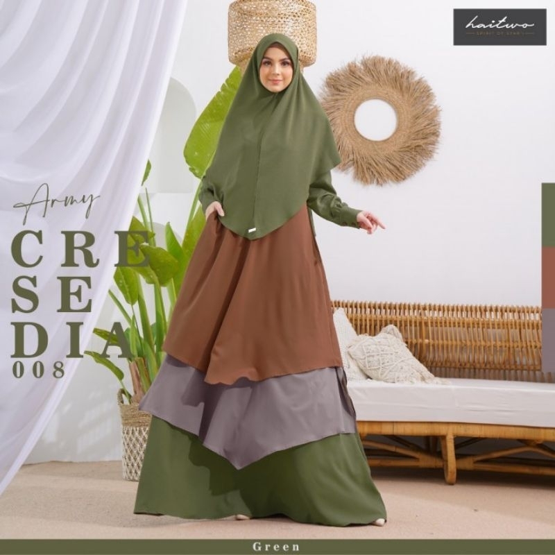 Jual GAMIS SALE SET HIJAB SYAR'I//HAITWO// CRESEDIA 008 // gamis branded promo // gamis syar'i ...