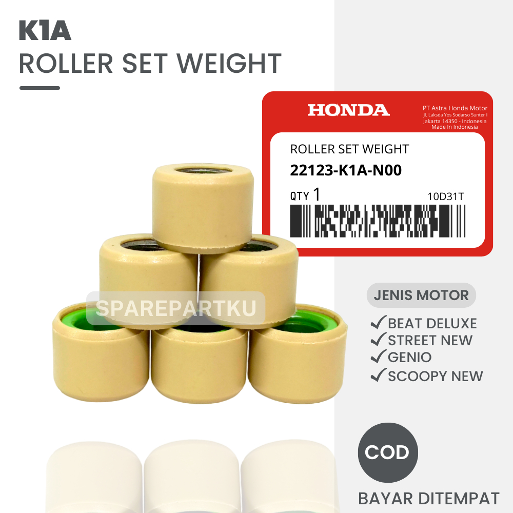 Jual K1A ROLLER SET BEAT DELUXE / BEAT STREET NEW 2020 / HONDA GENIIO / SCOOPY K2F 2021 / ROLLER ...